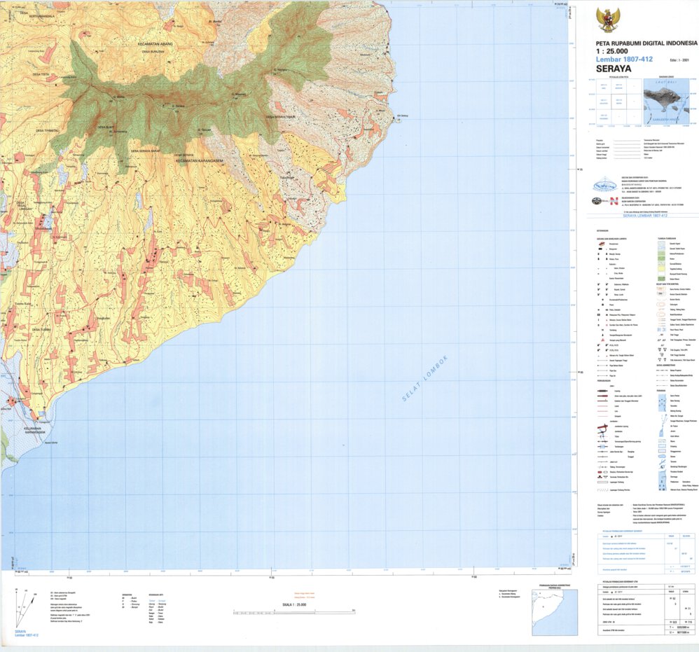 Seraya (1807-412) Map by Badan Informasi Geospasial | Avenza Maps