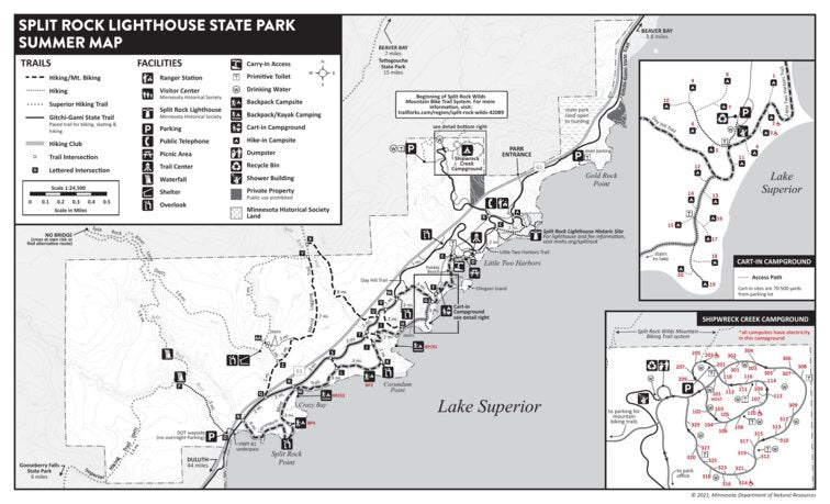 Split Rock Lighthouse State Park - Summer Map by Minnesota Department ...