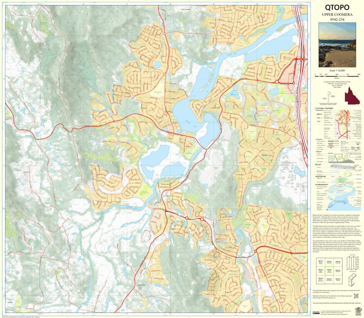 Upper Coomera (9542-234) map by Department of Resources | Avenza Maps