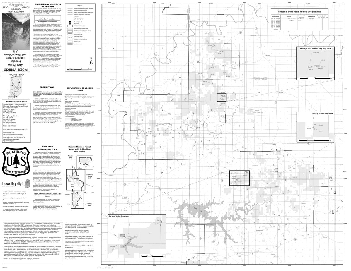 Hoosier NF MVUM Lost River Map by US Forest Service R9 | Avenza Maps