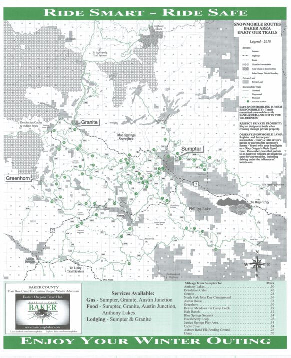 Sumpter Valley Snowmobile Map by Oregon State Snowmobile Association ...