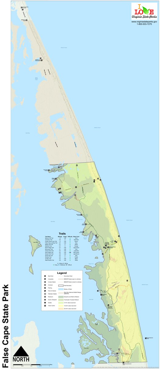 False Cape State Park Map by Virginia State Parks | Avenza Maps