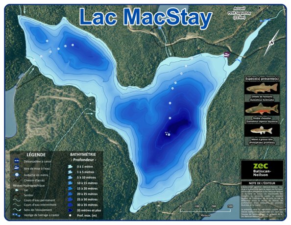 Zec Batiscan-Neilson / Lac MacStay Map by Association sportive Batiscan-Neilson inc. / Zec ...