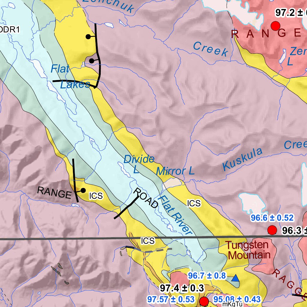 105I, Little Nahanni River: Yukon Bedrock Geology Map by Yukon ...