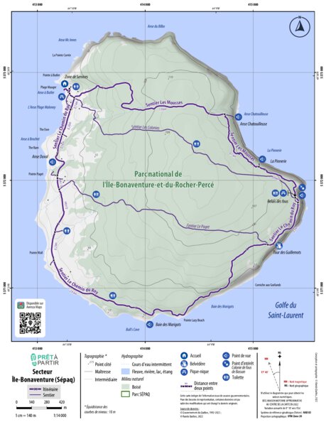 Prêt-à-Partir | Boucle secteur Île-Bonaventure Map by Rando Quebec ...