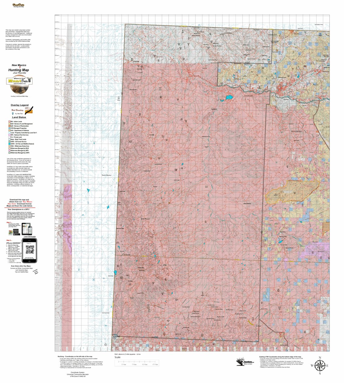 NM Unit 1 Land Ownership Map by New Mexico HuntData LLC | Avenza Maps