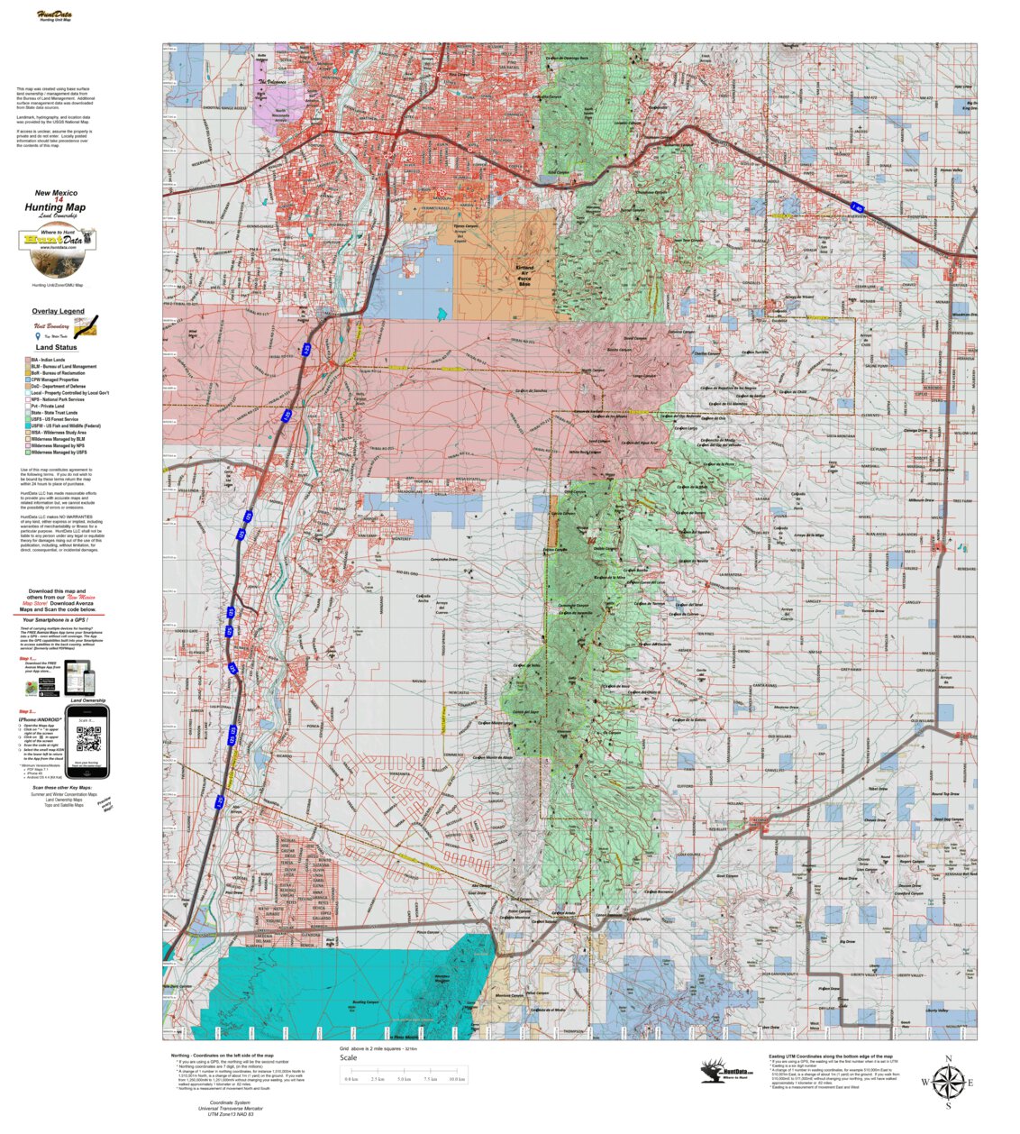 NM Unit 14 Land Ownership Map by New Mexico HuntData LLC | Avenza Maps