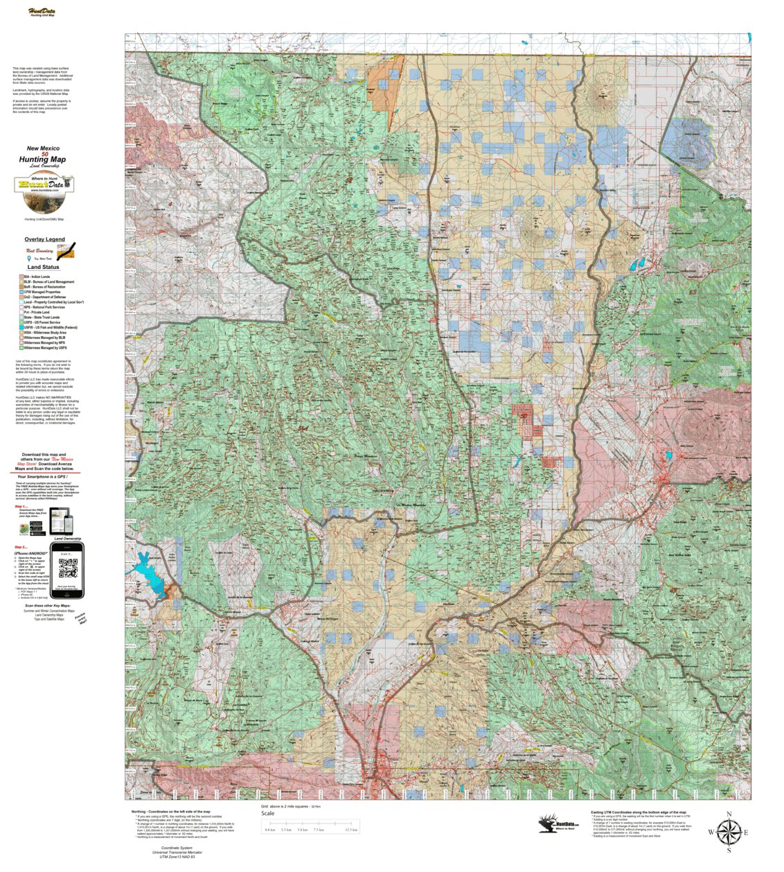 NM Unit 50 Land Ownership Map by New Mexico HuntData LLC | Avenza Maps