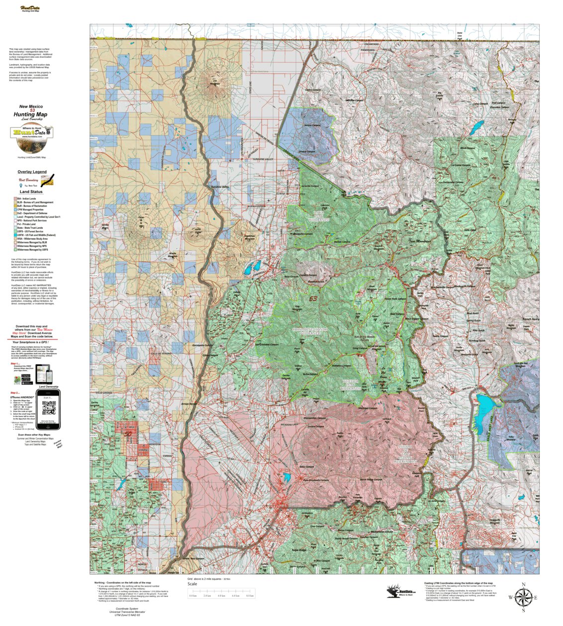 NM Unit 53 Land Ownership Map by New Mexico HuntData LLC | Avenza Maps