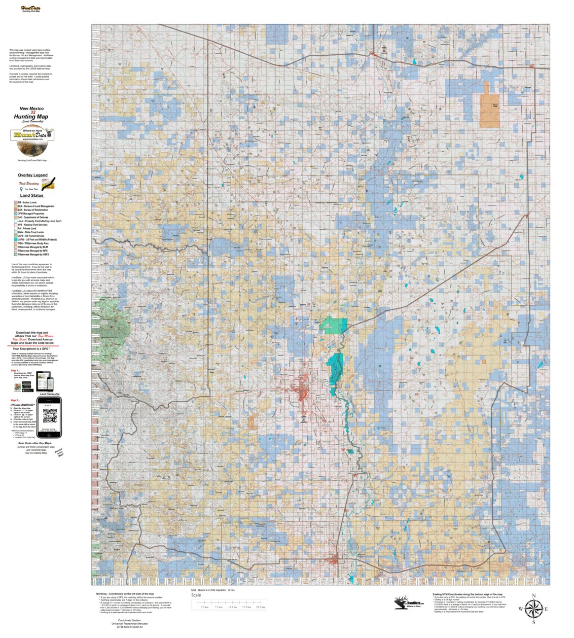 NM Unit 32 Land Ownership Map by New Mexico HuntData LLC | Avenza Maps