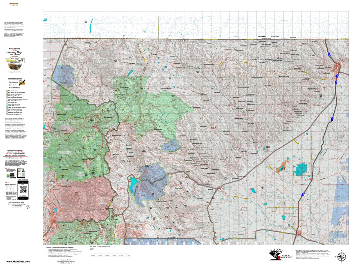 NM Unit 55A Land Ownership Map by New Mexico HuntData LLC | Avenza Maps