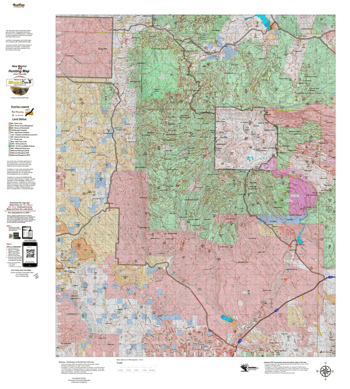 NM Unit 6A Land Ownership Map by New Mexico HuntData LLC | Avenza Maps