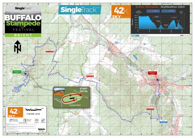 Buffalo Stampede SkyMarathon 42km Map by Terrainium Pty Ltd | Avenza Maps