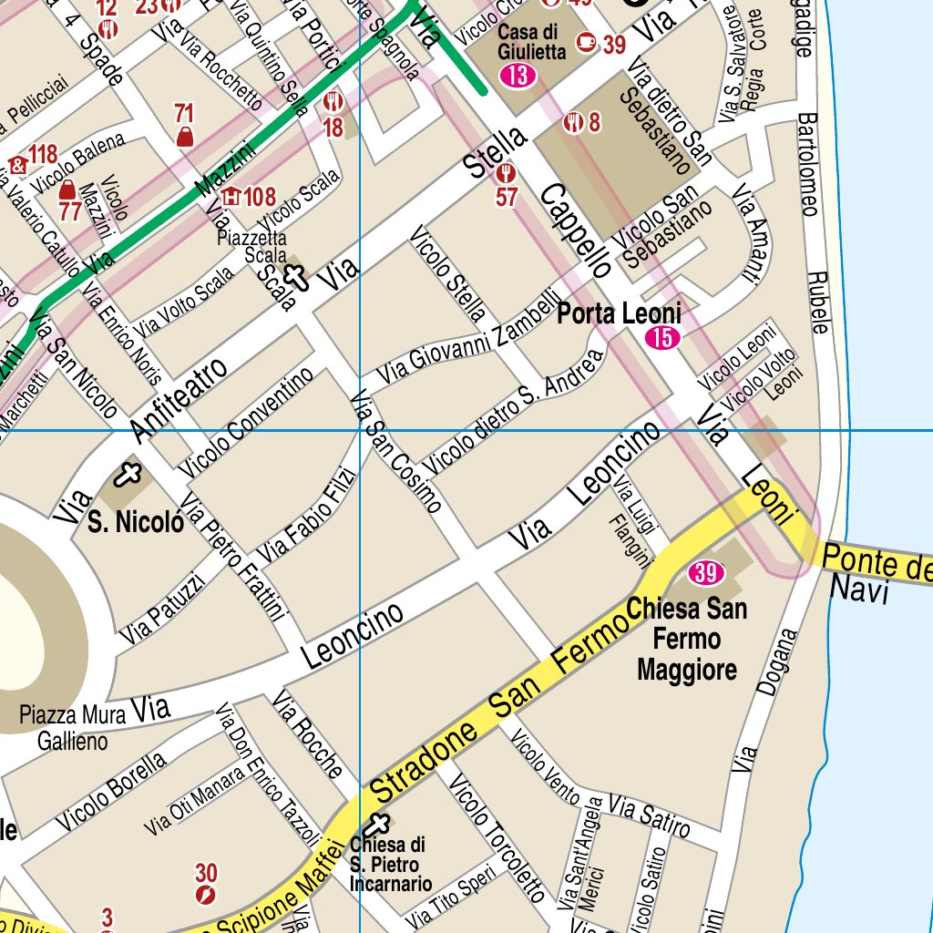 Verona Map Pa Turistica Italia Verona Map Italy