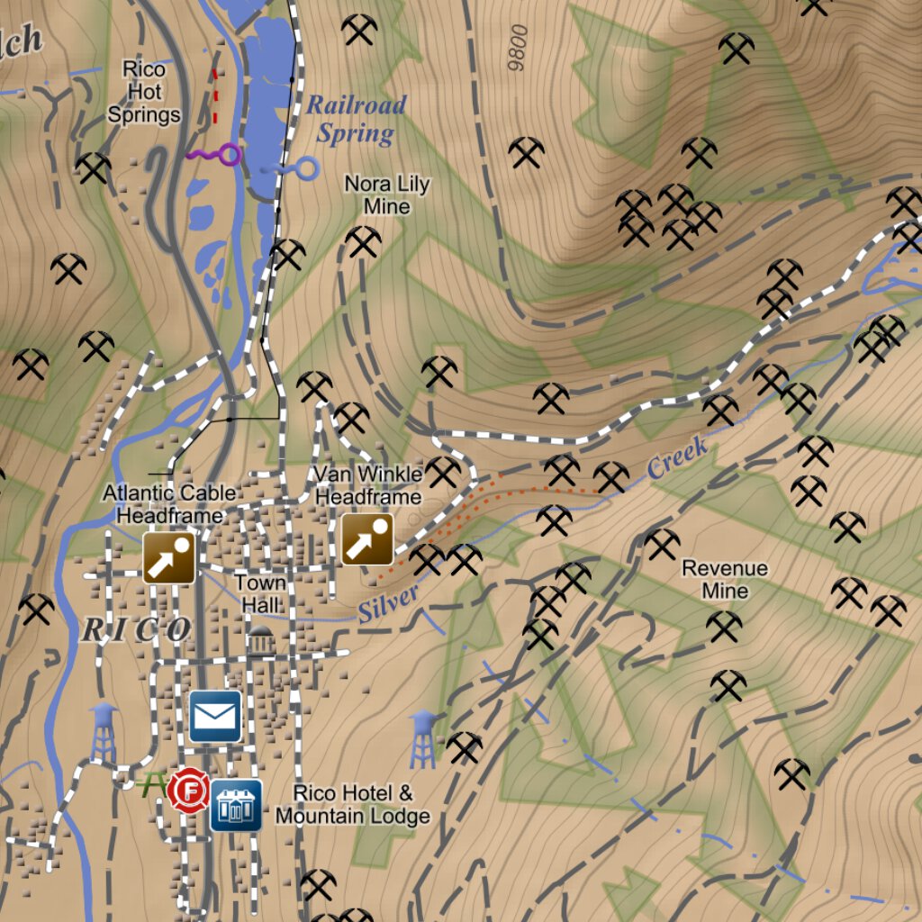 Rico, Colorado 7.5 Minute Topographic Map - Color Hillshade by Apogee ...