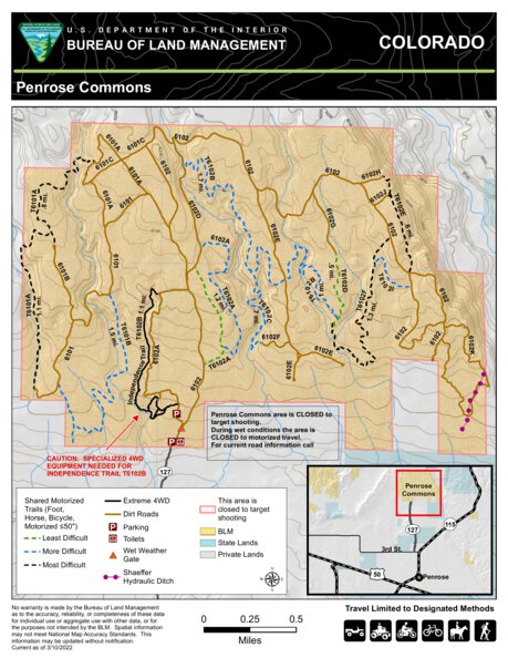 Penrose Commons Map by Bureau of Land Management - Colorado | Avenza Maps