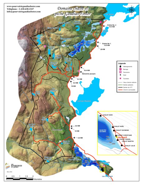 Carte relief Domaine de chasse et pêche Gaudias Foster Map by FPQ ...