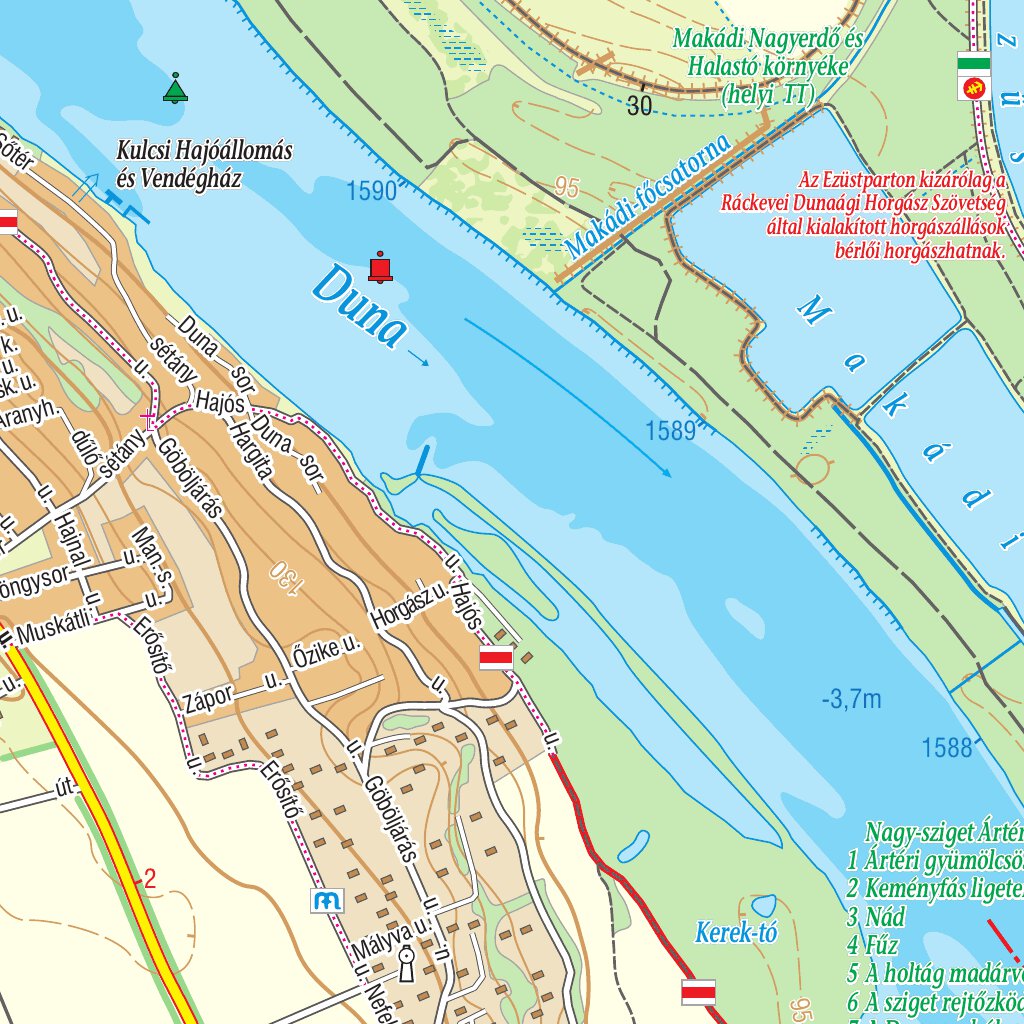 Duna / Csepel-sziget ( 2. szelvény Ráckeve-Dunaújváros) Map by Szarvas ...