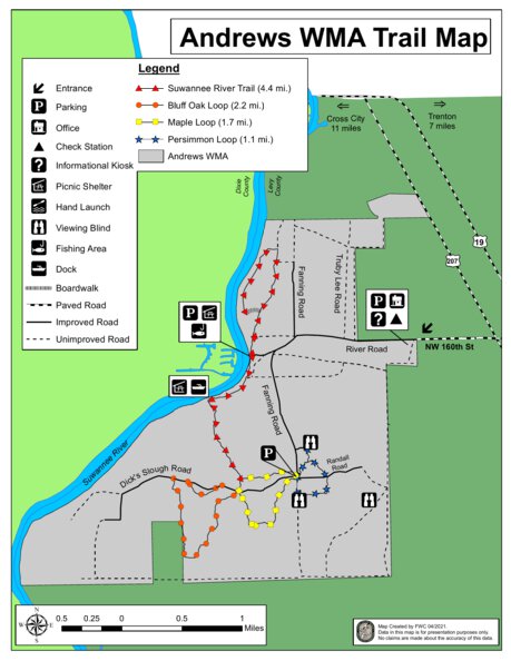 Andrews WMA Trail Map by Florida Fish and Wildlife Conservation ...