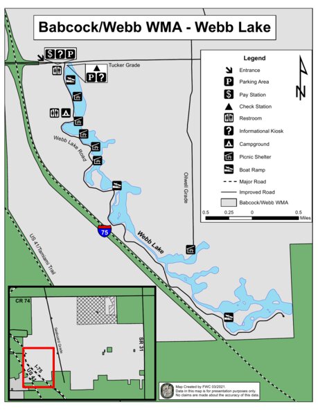 Babcock/Webb WMA - Webb Lake Trail Map by Florida Fish and Wildlife ...