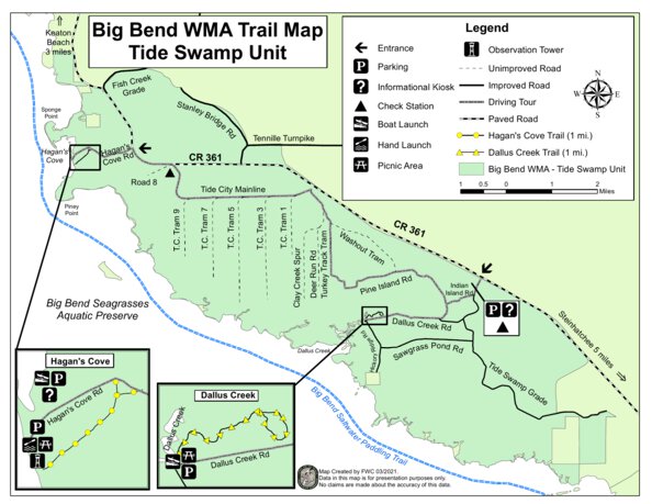 Big Bend WMA - Tide Swamp Trail Map by Florida Fish and Wildlife ...