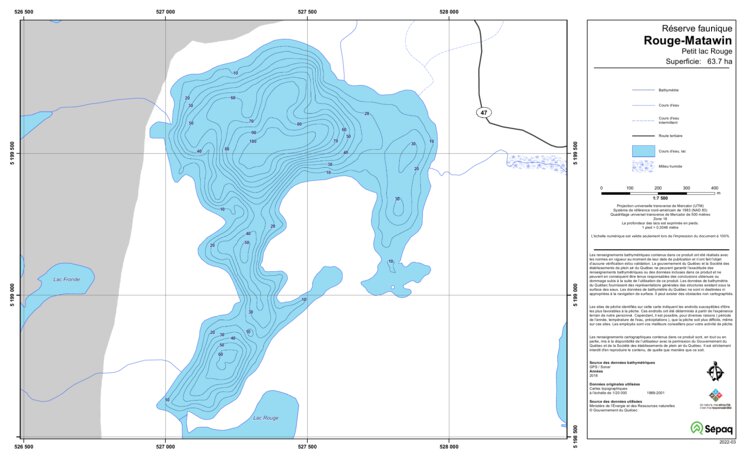 Petit lac Rouge (Rouge-Matawin) Map by Sepaq | Avenza Maps