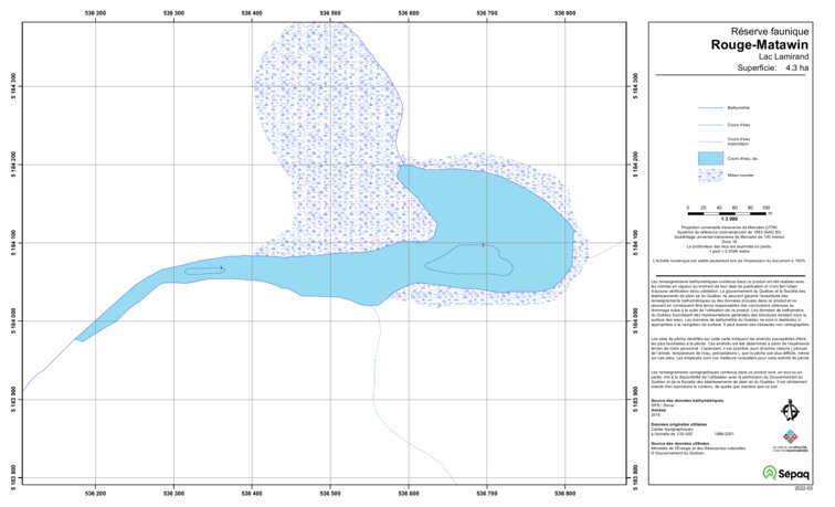 Lac Lamirand (Rouge-Matawin) Map by Sepaq | Avenza Maps