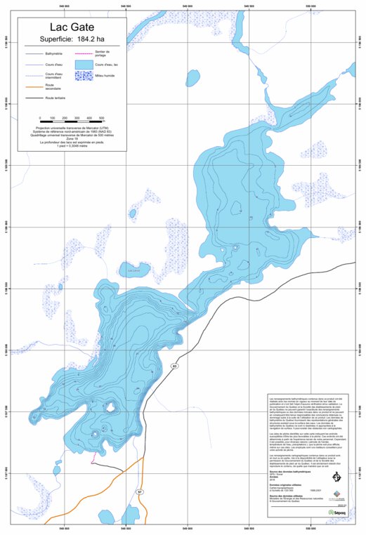 Lac Gate (Rouge-Matawin) Map by Sepaq | Avenza Maps