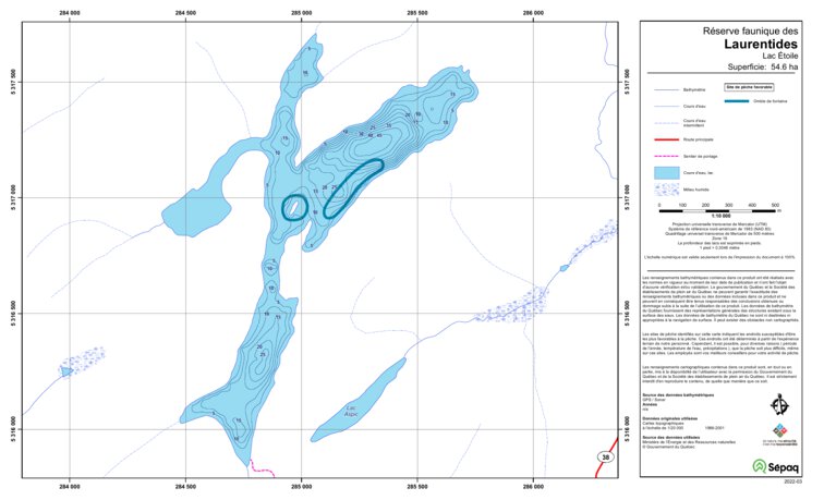 Lac Étoile (Laurentides) Map by Sepaq | Avenza Maps
