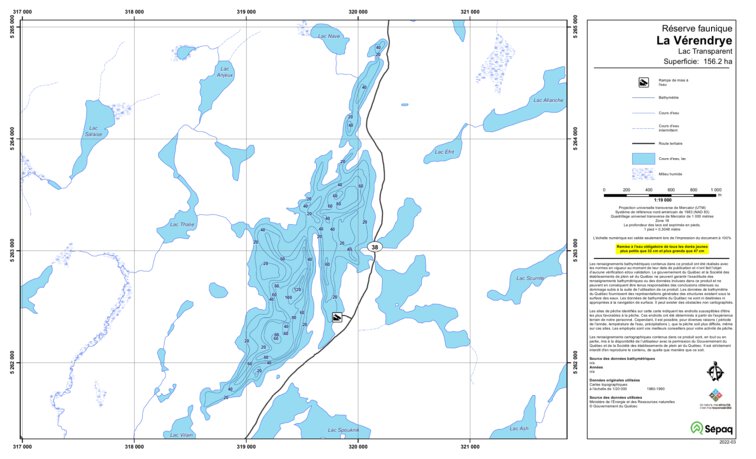 Lac Transparent (La Vérendrye) Map by Sepaq | Avenza Maps