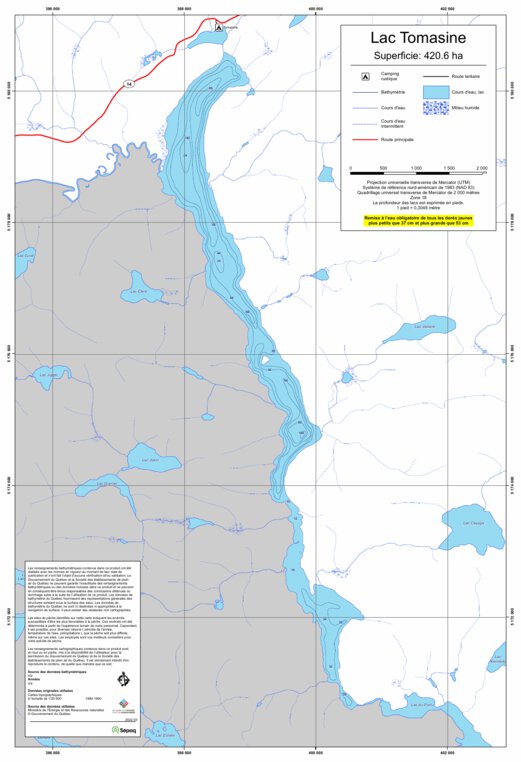 Lac Tomasine (La Vérendrye) Map by Sepaq | Avenza Maps