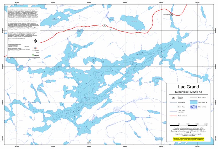 Lac Grand (La Vérendrye) Map by Sepaq | Avenza Maps