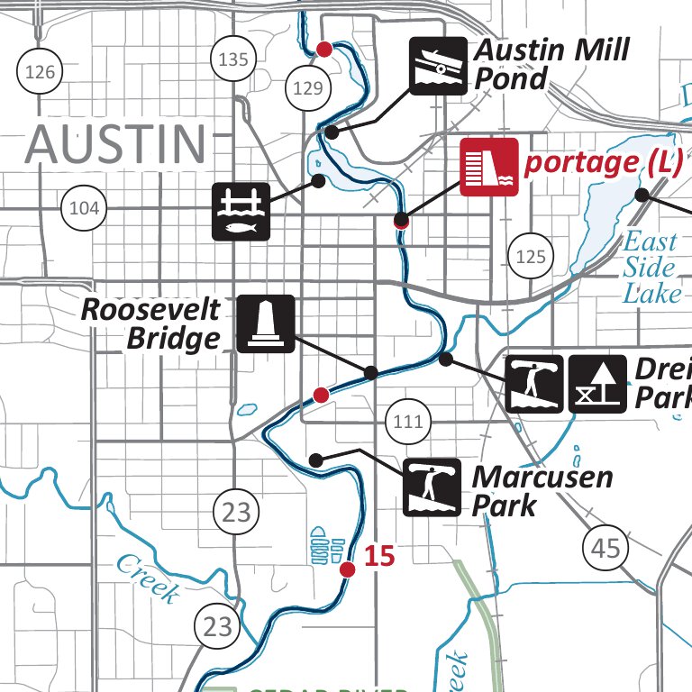 Cedar River State Water Trail MNDNR Map by Minnesota Department of ...