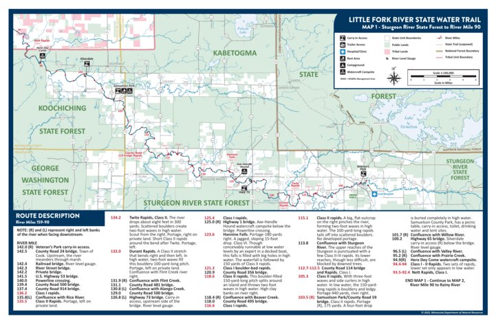 Little Fork River State Water Trail - Map 1 Sturgeon River State Forest ...