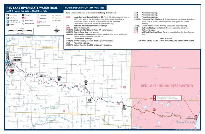 Red Lake River State Water Trail-Map 1 Lower Red Lake to Thief River ...