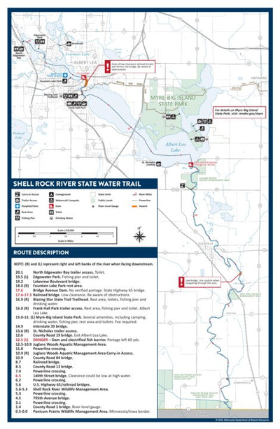 Shell Rock River State Water Trail MNDNR Map by Minnesota Department of ...
