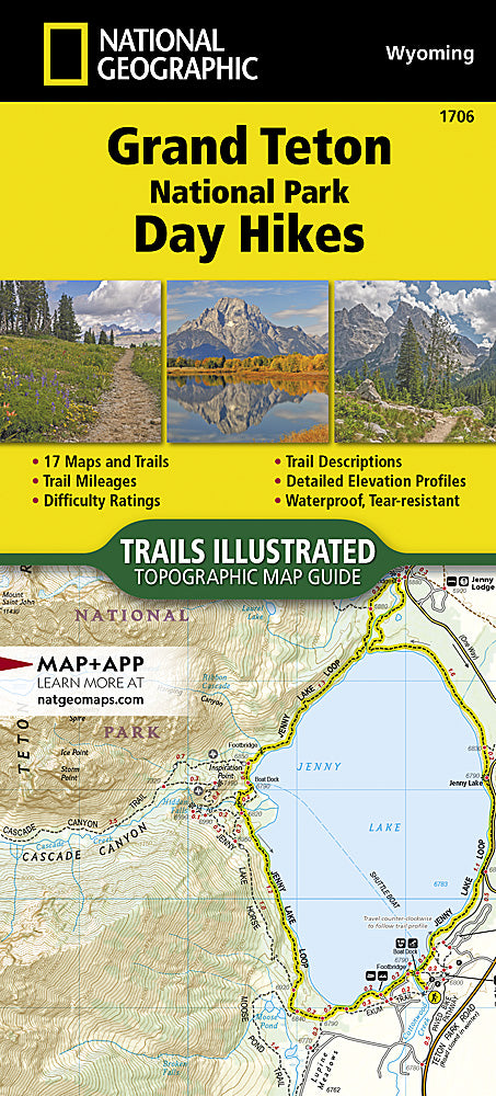 1706 :: Grand Teton National Park Day Hikes Map by National Geographic ...