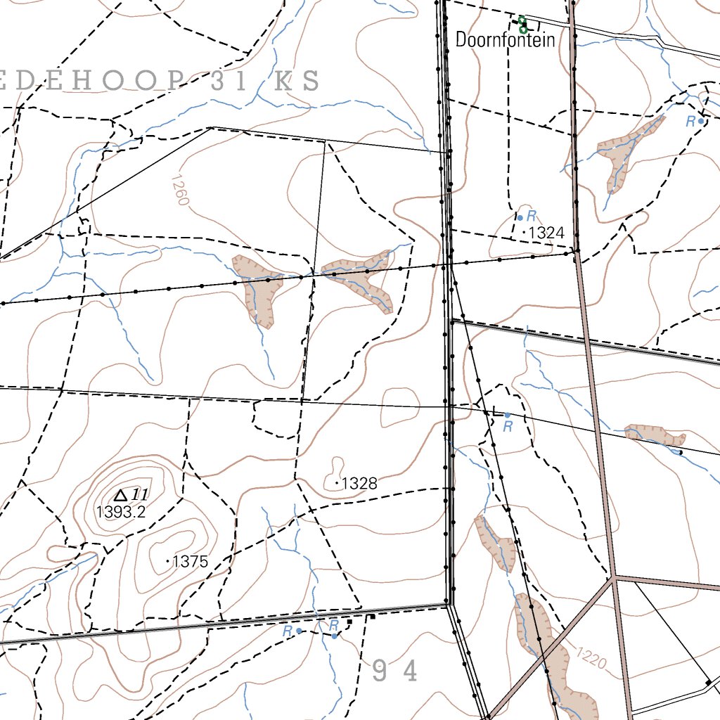 2429AB TSHWENE Map by Chief Directorate: National Geo-spatial ...