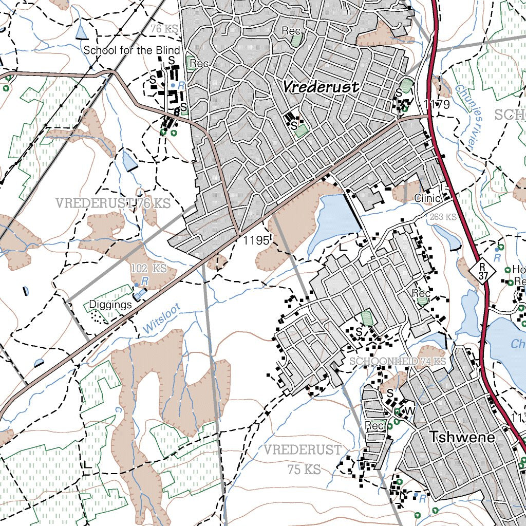 2429AB TSHWENE Map by Chief Directorate: National Geo-spatial ...