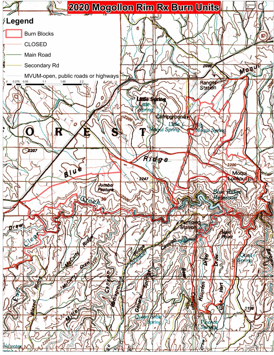 2020 Mogollon Rim District Rx Fire Blocks Map by Arizona Mushroom ...