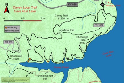 Cave Run Lake: Caney Loop Trail Map by 42nd Parallel | Avenza Maps