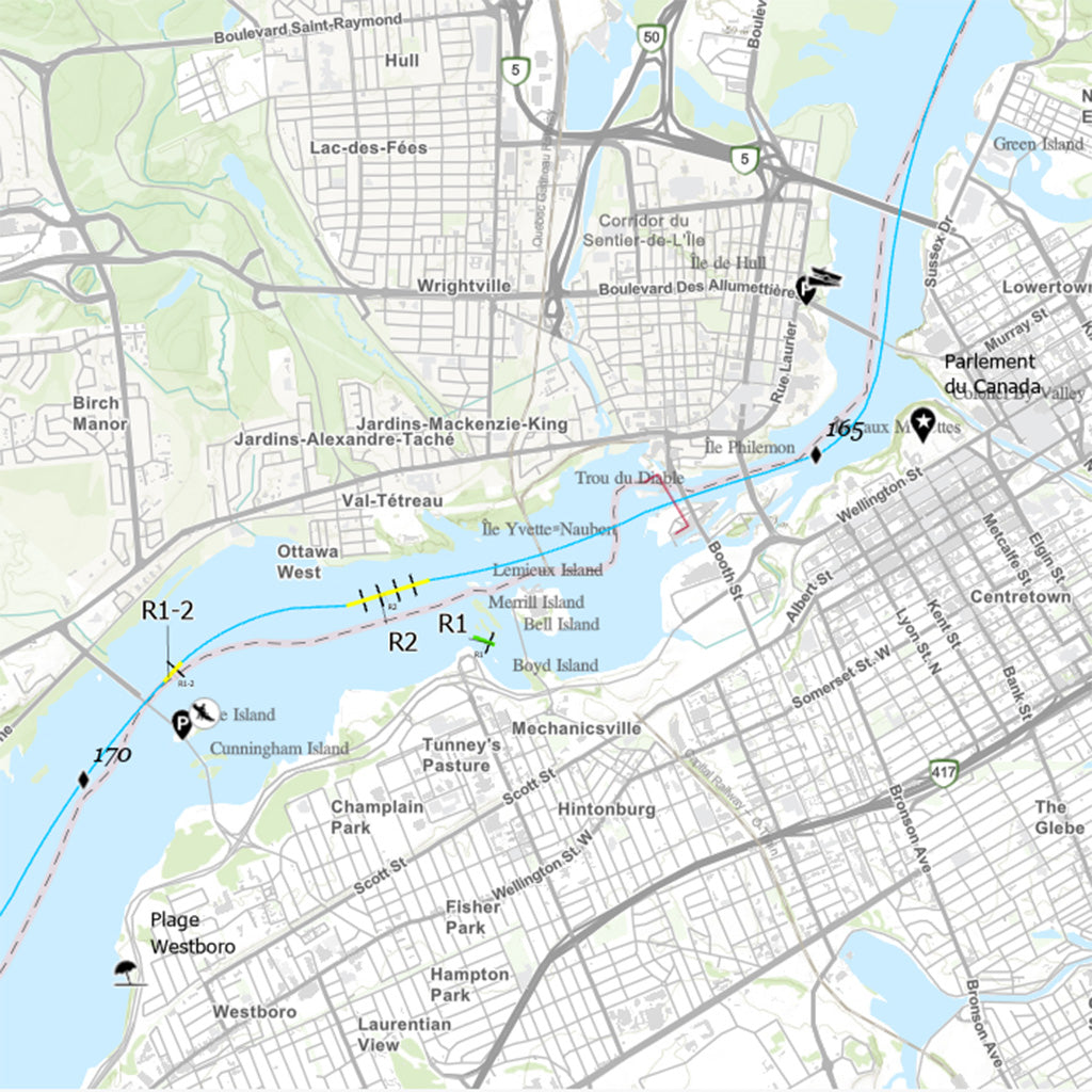 Rivière des Outaouais (Inférieur) - Ottawa River Map by Canot Kayak ...