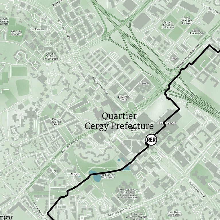 Le Sentier du Grand Paris (Etape 05) : de Cergy à Pontoise Map by ...