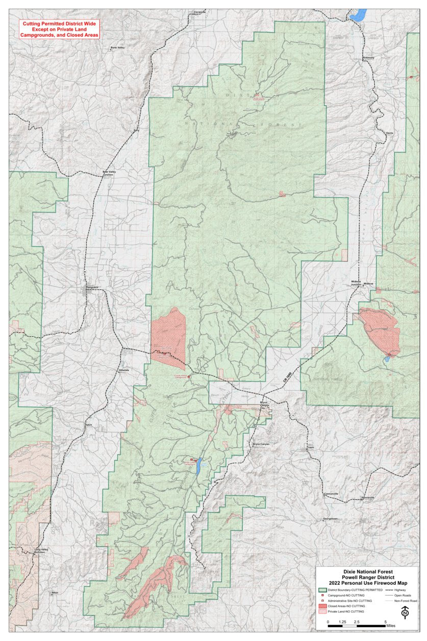 Dixie National Forest Powell Ranger District Firewood Map 2022 by US ...