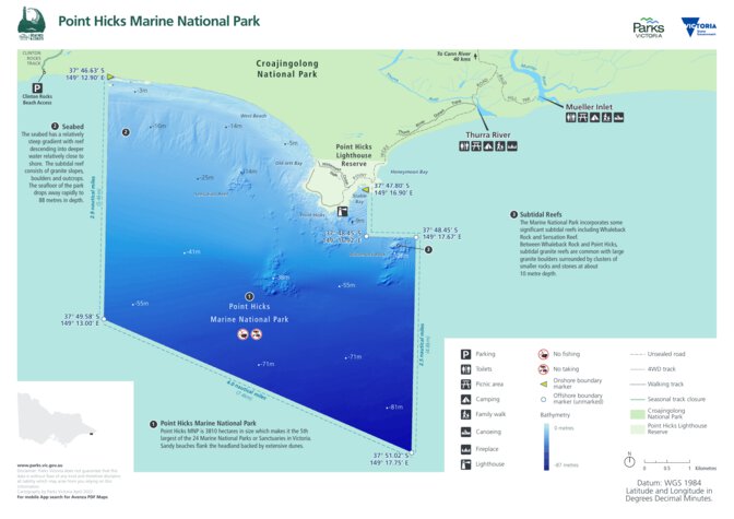 Point Hicks Marine National Park Visitor Guide Map by Parks Victoria ...