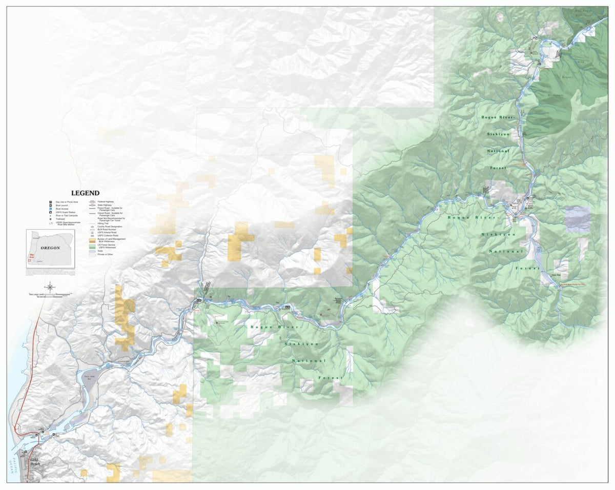 Rogue River - Foster Bar to Gold Beach Map by Bureau of Land Management ...