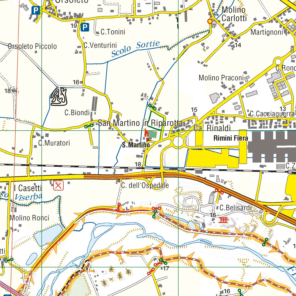 Colline di Rimini, Repubblica di San Marino 1:25.000/1:15.000 Map by L ...