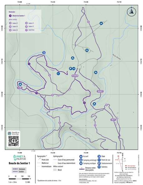 Prêt-à-Partir | Boucle du Sentier 1 Map by Rando Quebec | Avenza Maps
