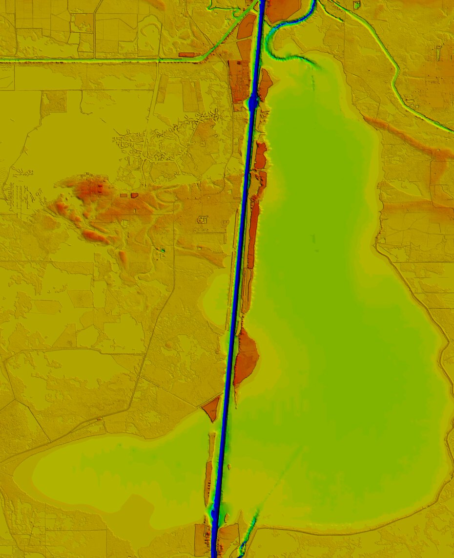 Calcasieu Lake (Big Lake), Louisiana 3d Digital Elevation Model Map by ...