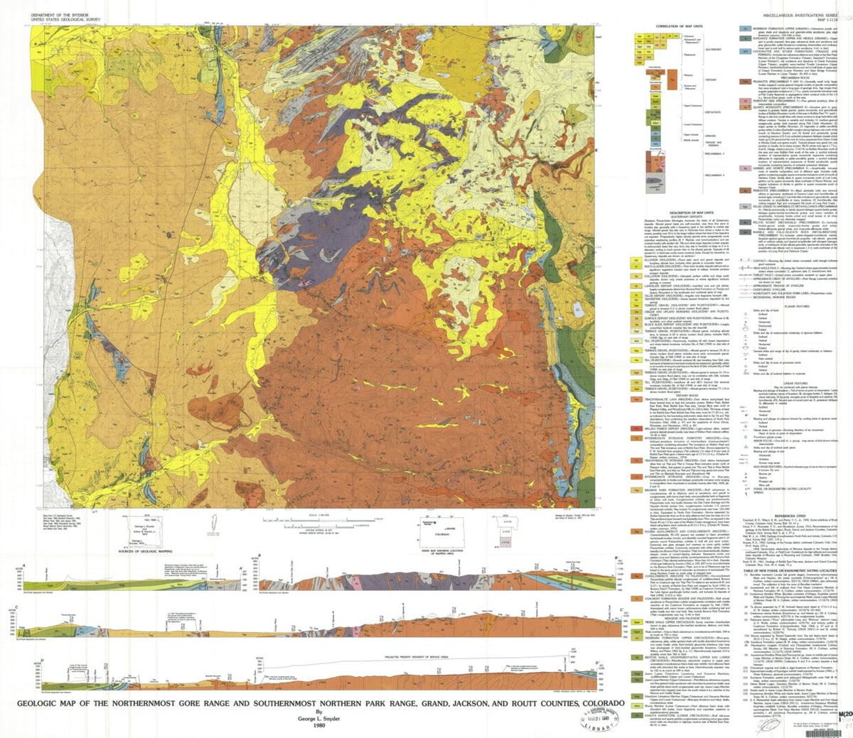 Geologic Map of the northernmost Gore Range and southernmost Northern ...